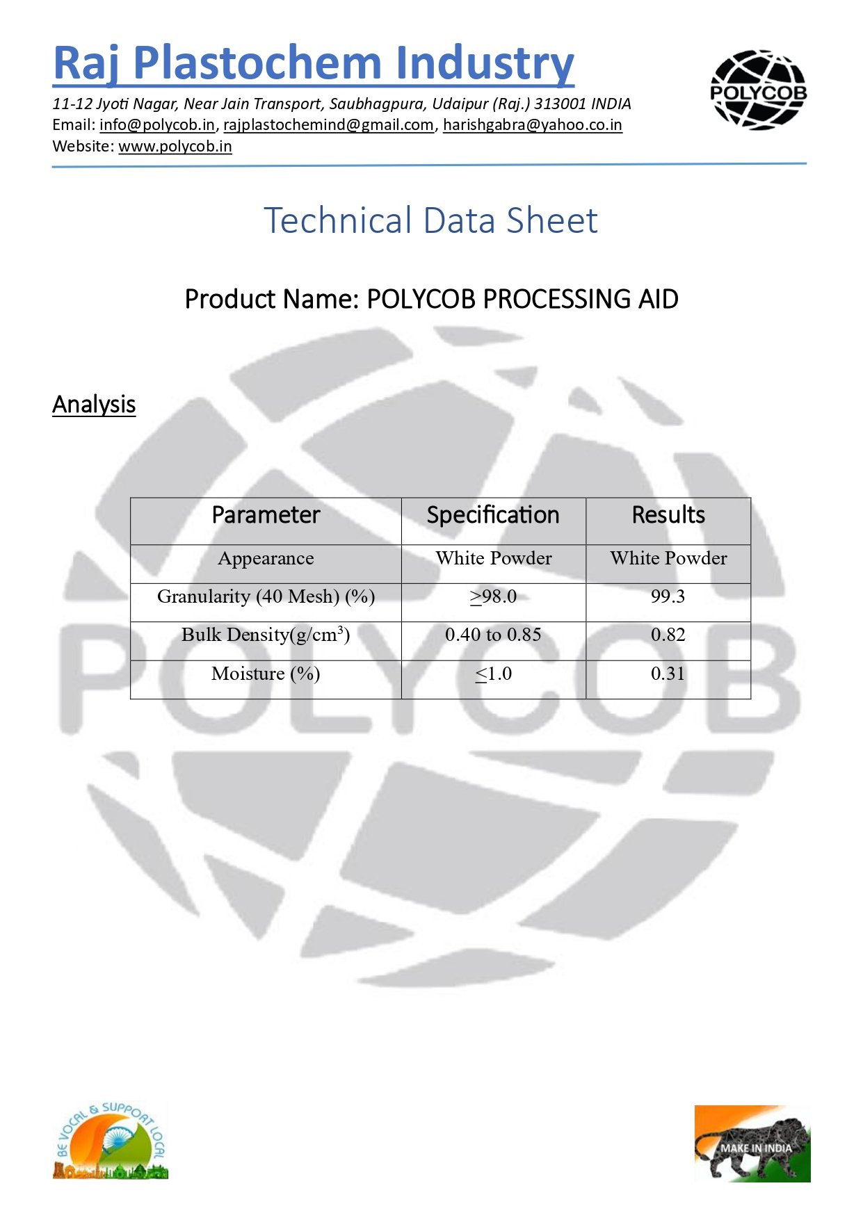 POLYCOB PROCESSING AID – POLYCOB